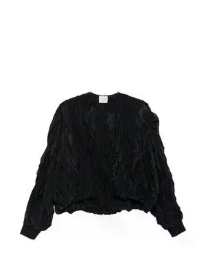 ALYSI Ruffled Round-neck Bomber Jacket