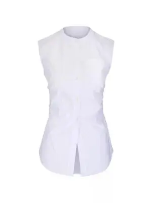 Veronica Beard Harini Ruched Sleeveless Shirt