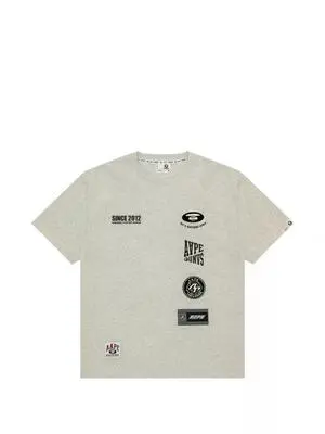 AAPE BY *A BATHING APE Moonface Logo-print T-shirt - Grey