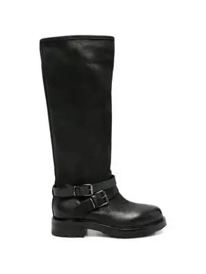 STRATEGIA SHOES Strategia Buckle-strap Knee-high Boots - Black