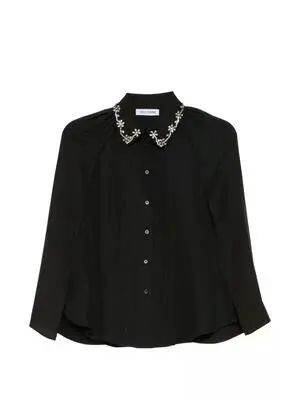 Dice Kayek Crystal-embellished Pleated Blouse - Black