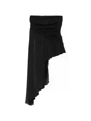 Christopher Esber Ruched Asymmetric Strapless Top - Black