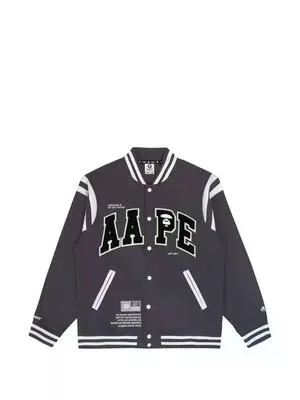 AAPE BY *A BATHING APE Moonface Patch Baseball Jacket - Grey