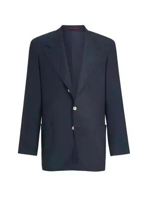Brunello Cucinelli Cashmere Batavia Deconstructed Blazer With Patch Pockets - Blue