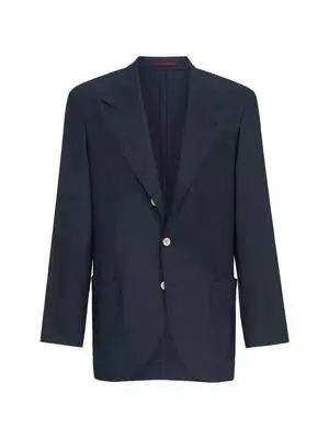 Brunello Cucinelli Cashmere Batavia Deconstructed Blazer With Patch Pockets - Blue