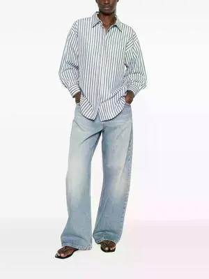 I BLUES Striped Cotton Shirt - White