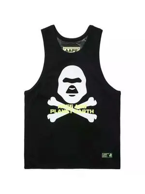 AAPE BY *A BATHING APE Moonface Logo Tank Top - Black