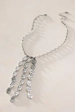 Free People Zinnia Pendant Necklace - Worn Silver