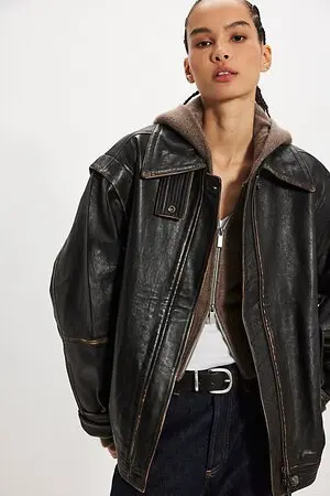 Free People We The Free Parker Leather Jacket