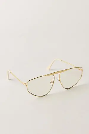 Free People Linden Aviator Blue Light Glasses - Gold