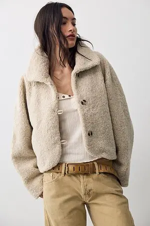 Free People We The Free Softest Touch Jacket With Funnel Neck - Tea
