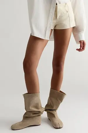 Jeffrey Campbell Off Script Slouch Boots - Ice Suede