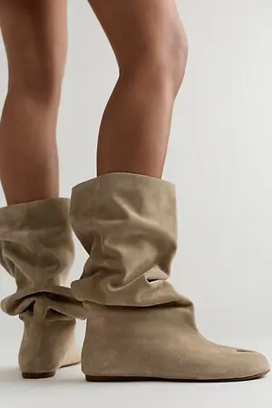 Jeffrey Campbell Off Script Slouch Boots - Ice Suede