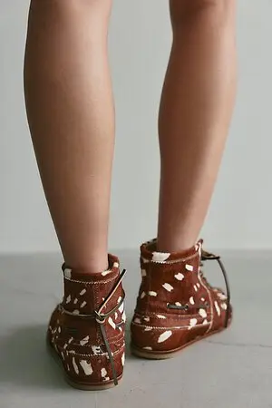 Free People We The Free Hair-on Benny Lace-up Boots - Fawn