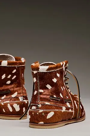 Free People We The Free Hair-on Benny Lace-up Boots - Fawn