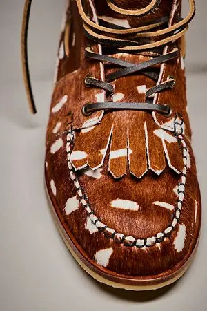 Free People We The Free Hair-on Benny Lace-up Boots - Fawn