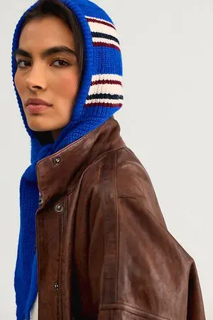 Free People Rugby Stripe Bonnet - Cobalt