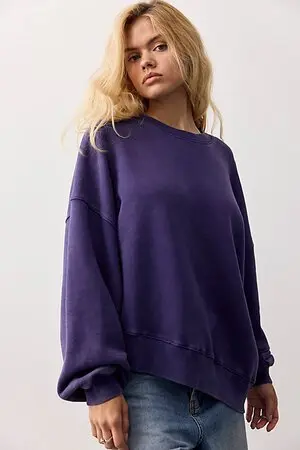 Free People We The Free Jj Asymmetric Sweatshirt - Dark Magic