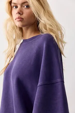 Free People We The Free Jj Asymmetric Sweatshirt - Dark Magic