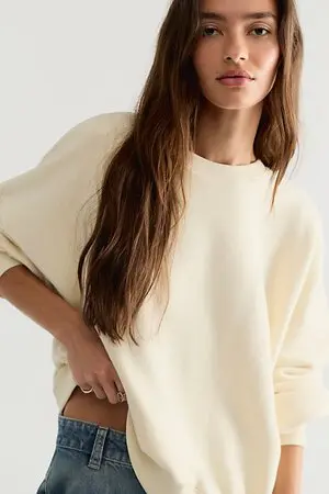 Free People We The Free JJ Asymmetric Sweatshirt Tofu