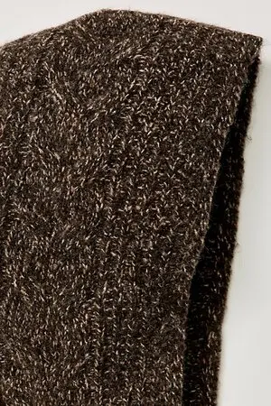 Free People Cloud Cable Hood - Coffee Bean