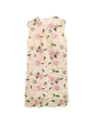 Dolce & Gabbana 2000s Floral Embroidered Mini Dress