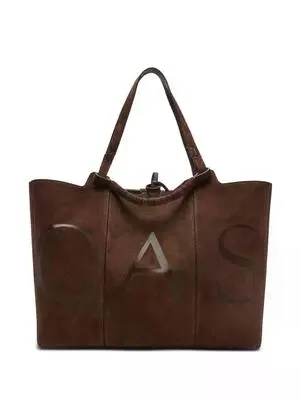 Casadei Galleria Valour Suede Tote Bag - Brown