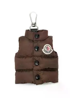 Moncler Padded Logo-patch Keyring - Brown