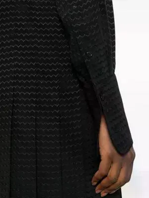 Fendi Pleated Zigzag Pattern Midi Dress