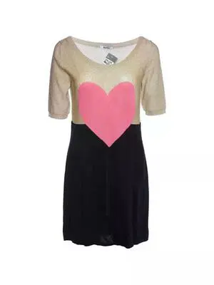 Moschino Knit Mini Dress With Heart Motif