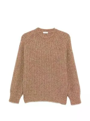 Peserico Ribbed Knit Raglan Sleeve Sweater - Brown