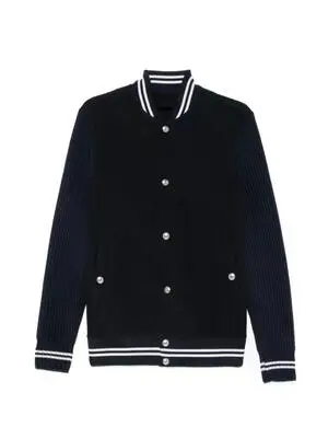 Eleventy Ribbed-knit Bomber Jacket