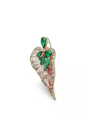 ANABELA CHAN Beetroot Begonia Emerald Earrings
