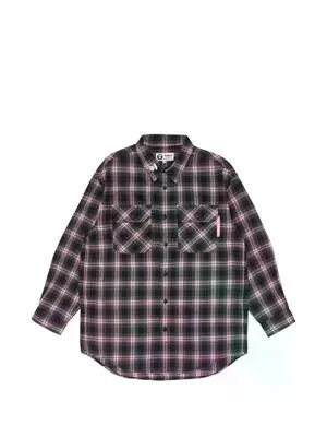 AAPE BY *A BATHING APE Moonface Plaid Shirt - Pink