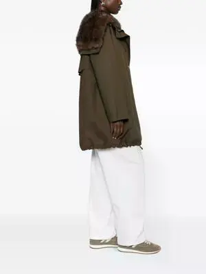 VALENTINI 1972 Faux-fur Trim Drawstring Coat
