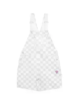 AAPE BY *A BATHING APE Moonface Checked Dungarees - Grey
