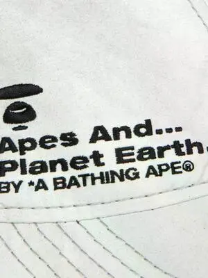 AAPE BY *A BATHING APE Distressed Logo-embroidered Cap - White