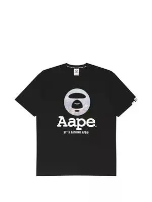AAPE BY *A BATHING APE Moonface Hologram Logo T-shirt