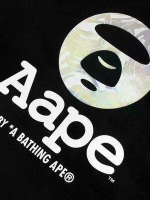 AAPE BY *A BATHING APE Moonface Hologram Logo T-shirt