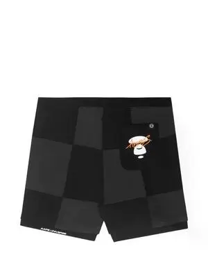 AAPE BY *A BATHING APE Moonface Check Sweat Shorts
