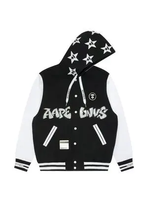 AAPE BY *A BATHING APE Moonface Embroidered Hooded Jacket - Black