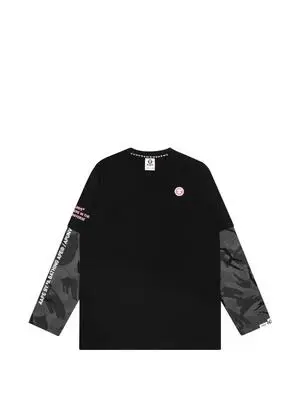 AAPE BY *A BATHING APE Layered-sleeve Logo-print T-shirt
