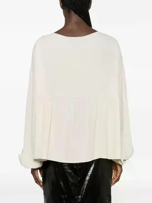DRYKORN Gathered-cuff Boat-neck Blouse
