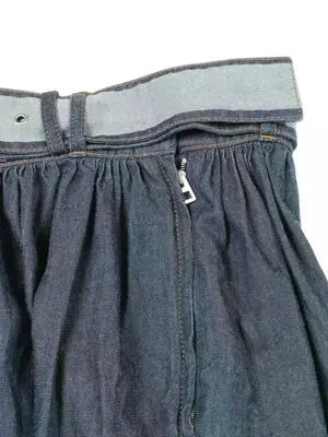 Dior 2010s Belted Denim Midi Skirt