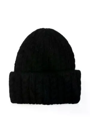Moncler Cable Knit Logo Beanie
