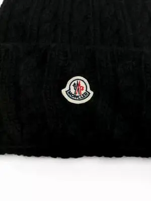 Moncler Cable Knit Logo Beanie