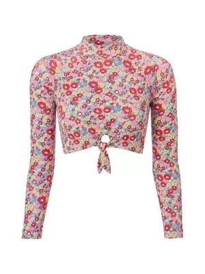 Rip Curl Floral Print Tie-detail Rash Guard