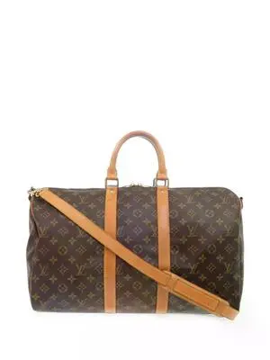 LOUIS VUITTON 1990 Monogram Keepall Bandouliere 45 Travel Bag - Brown