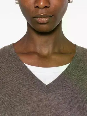 THE ROW V-neck Knit Sweater