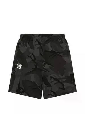 AAPE BY *A BATHING APE Moonface Camouflage-print Shorts - Black